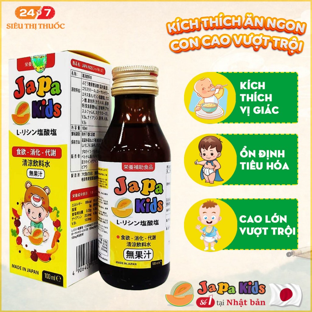 Siro ăn ngon Japa kids orihiro lọ 100ml cải thiện tầm vóc cho bé hỗ trợ ...