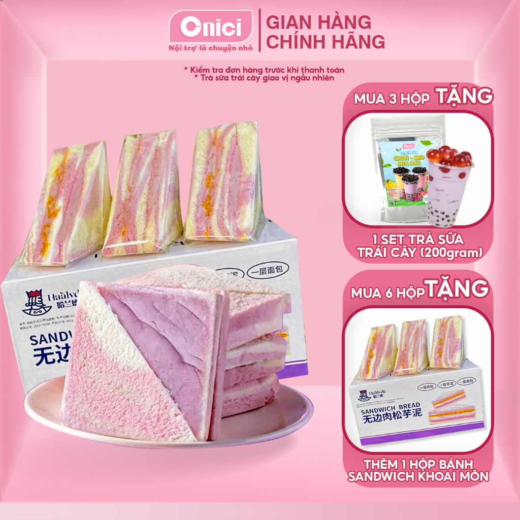 Bánh sandwich khoai môn nhân ruốc chà bông Bếp Của Mẹ ONICI 1 hộp 6 cái | Shopee Việt Nam