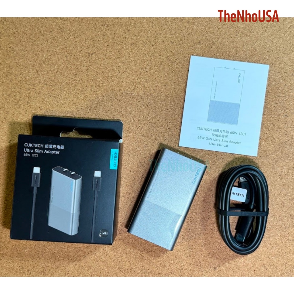 Củ sạc nhanh Cuktech Ultra Slim 65W 2 cổng type C AC65B2 PD PPS QC4 ...