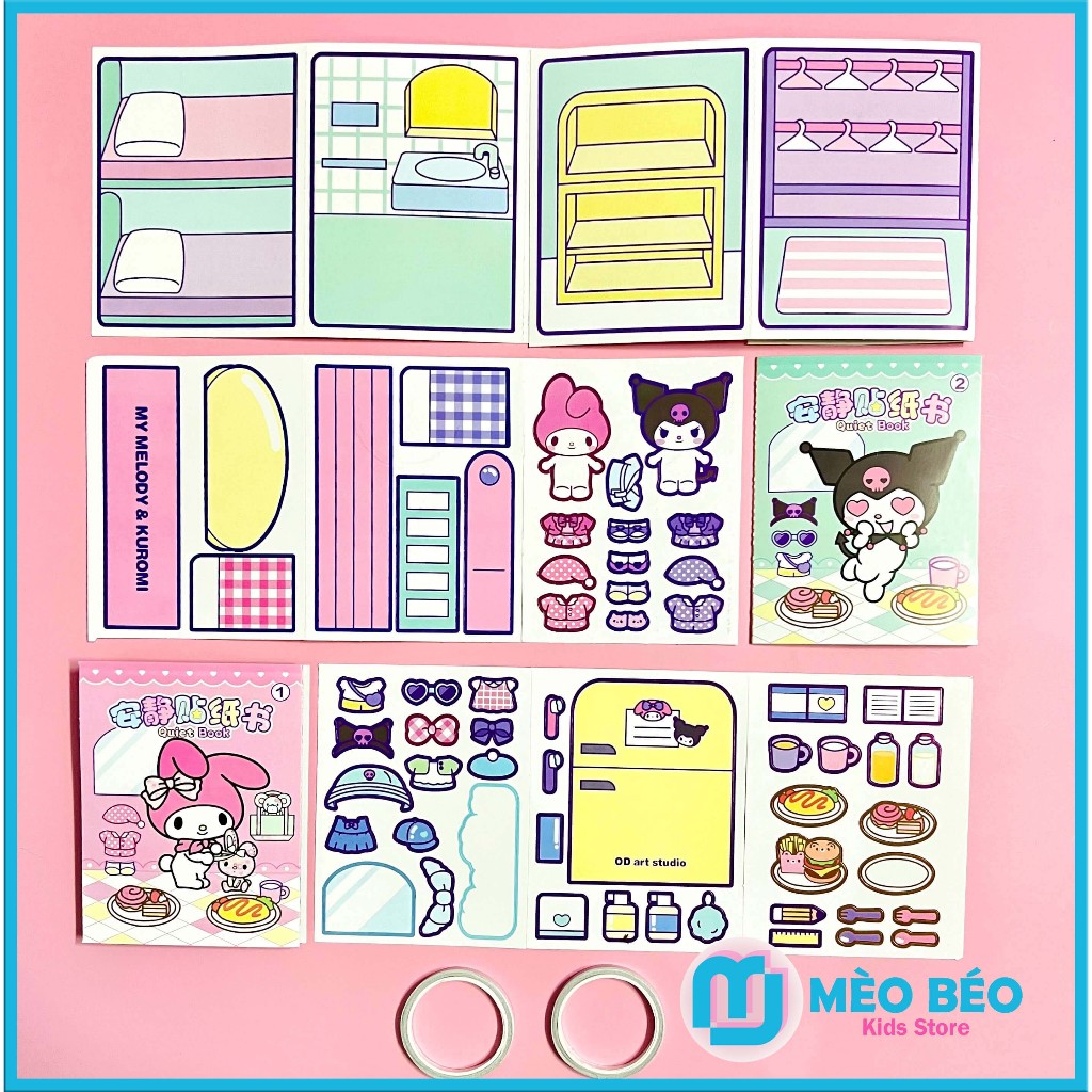 Đồ chơi giấy Kuromi, Tranh tương tác, Búp bê giấy - Mèo Béo Kids Store ...