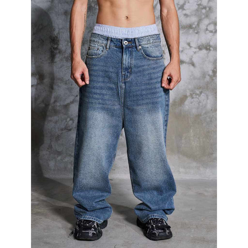 2000s BAGGY JEANS (LIGHT BLUE) - QUẦN BAGGY JEANS RỘNG | Shopee Việt Nam