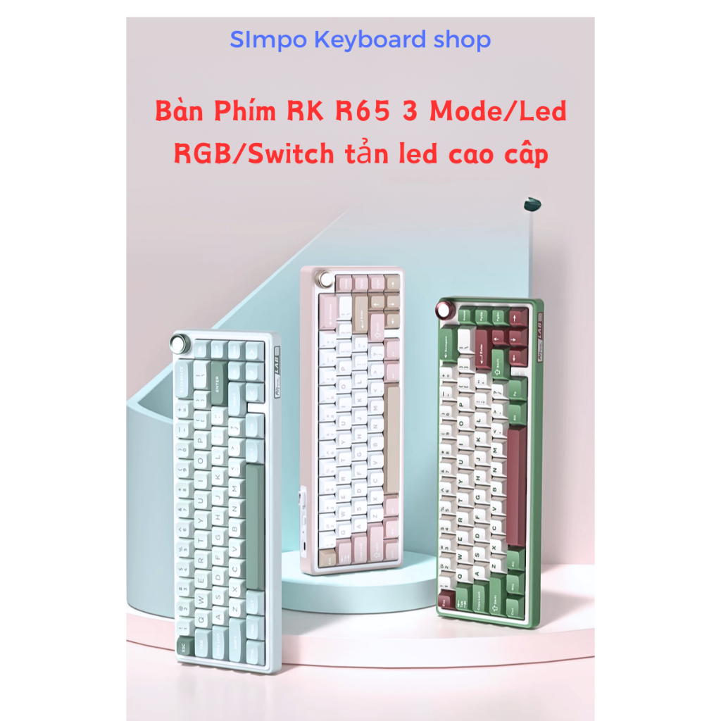 Bàn phím cơ không dây RK R65 3 Mode kết nối Led RGB | Shopee Việt Nam