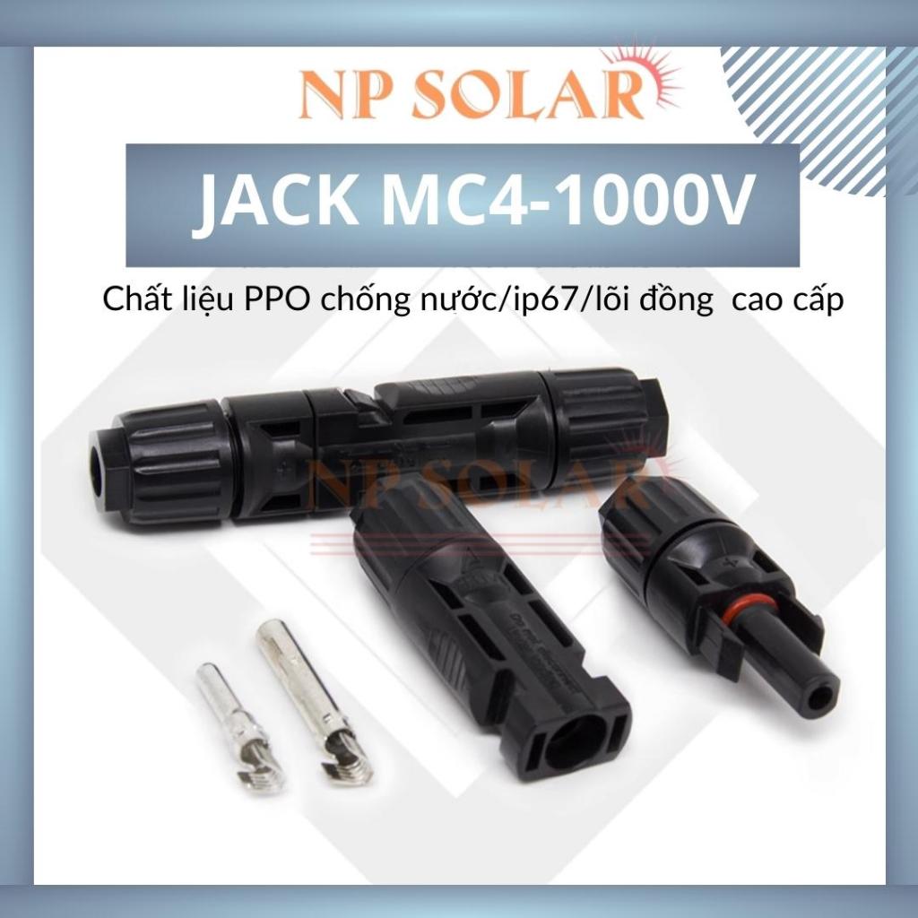Đầu nối, cút nối MC4 1000V jack kết nối tấm pin năng lượng mặt trời cao cấp IP67 chống nước, độ ...