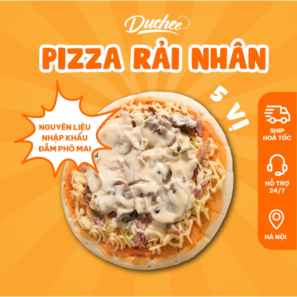 [FREESHIP] Pizza Rải Nhân Size 14cm Mini, Nhiều Phô Mai, Hương Vị Thơm ...
