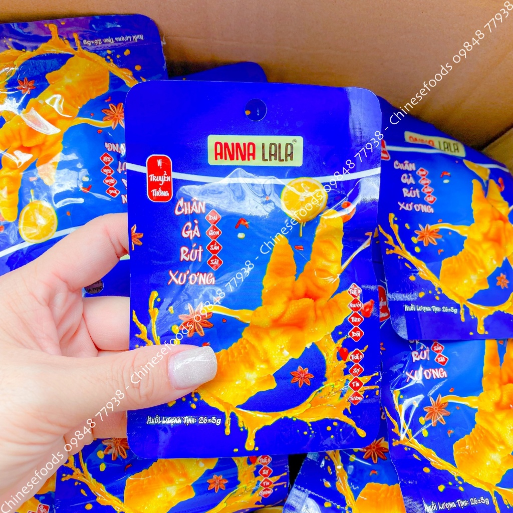 Chân gà rút xương Anna Lala gói 26g đồ ăn vặt chân gà rút xương cay ủ ...