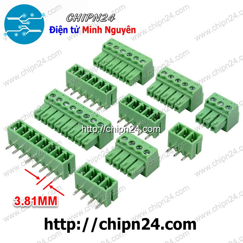 Domino 15EDG3.81 Cong (Terminal 3.81 3.81mm, Cầu đấu dây cọc nguồn 2P/3P/4P/5P/6P/7P/8P/9P/10P ...