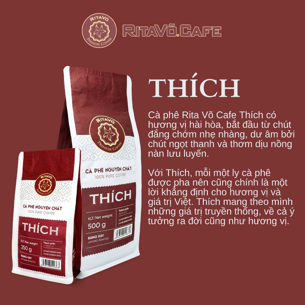 Cà phê rang xay Rita Võ Cafe Thích 500g | Shopee Việt Nam