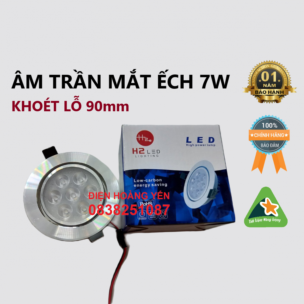 Đèn led mắt ếch âm trần 7W khoét lỗ 90mm | Shopee Việt Nam