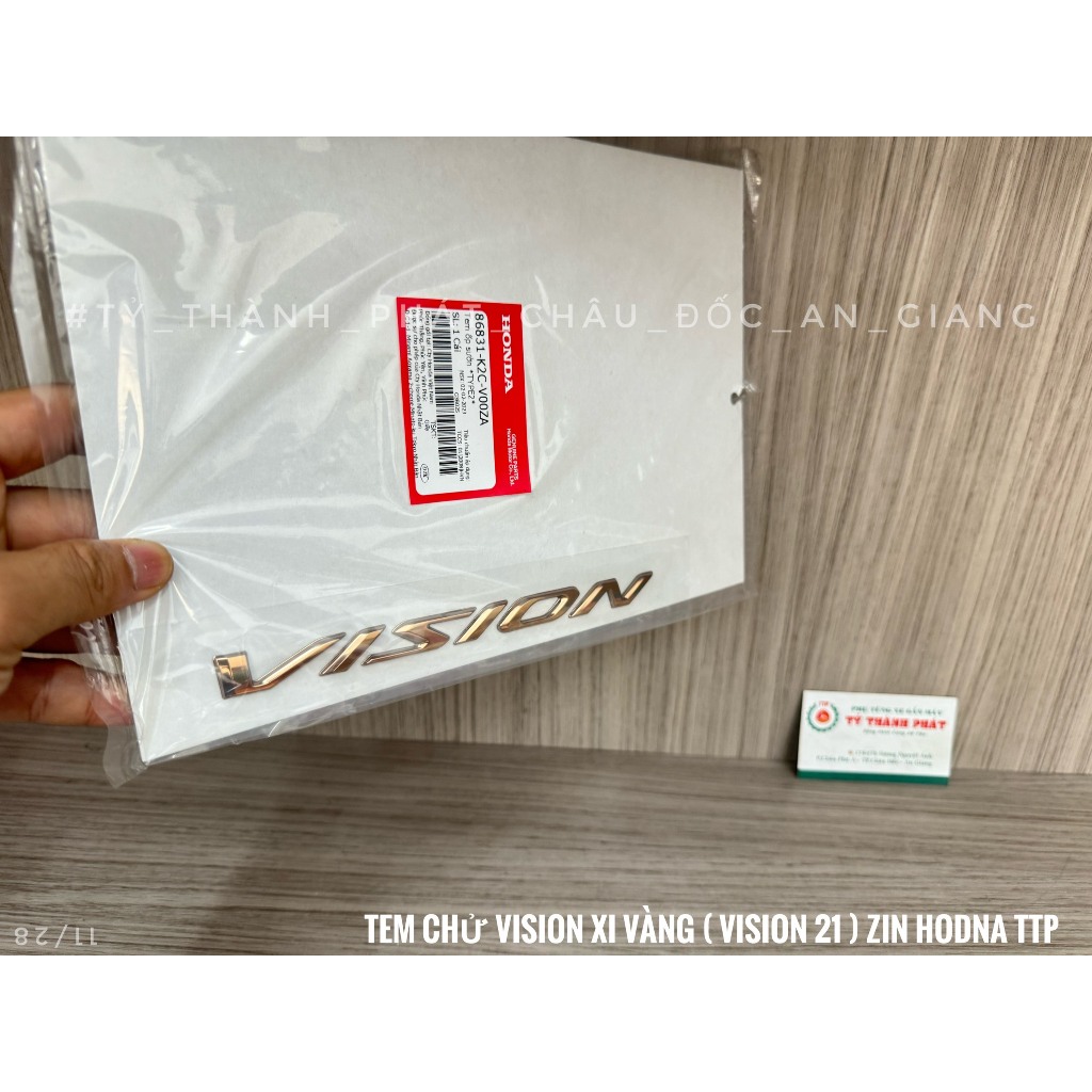 Tem chử Vision Xi Vàng ( xe Vision 21 , 22 , 23 ) ( 1 miếng ) | Shopee ...