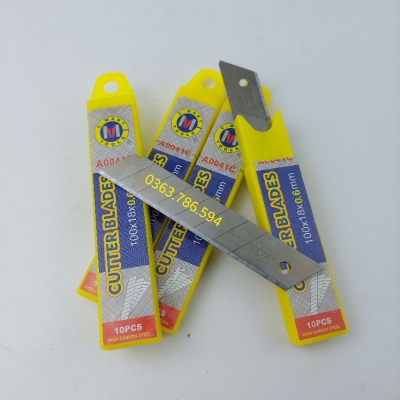 Hộp Lưỡi dao dọc giấy C-MART mã C-Mart A0041C hộp 10 lưỡi | Shopee Việt Nam