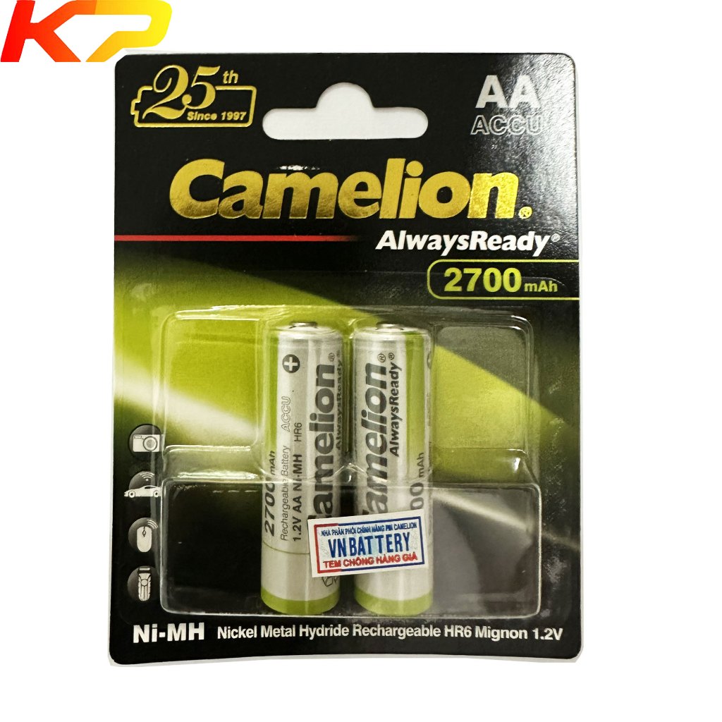 Pin sạc AA 1.2v Camelion AA 2700mah LBP2 (NiMh AA2700mAh 1.2v), Bộ sạc ...
