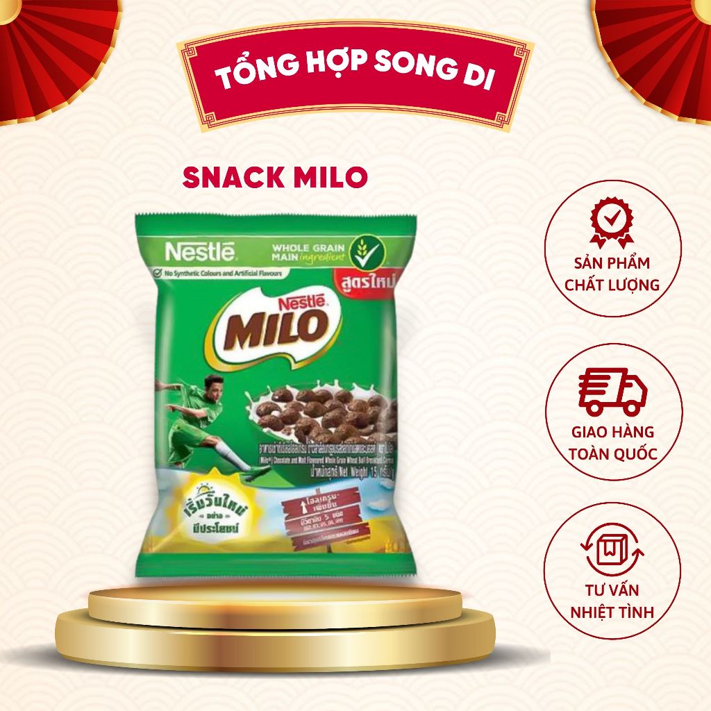 Snack Lốc 12 Gói Milo Viên Nestle 15 Gram Hương Vị Cacao Béo Ngậy Tan ...