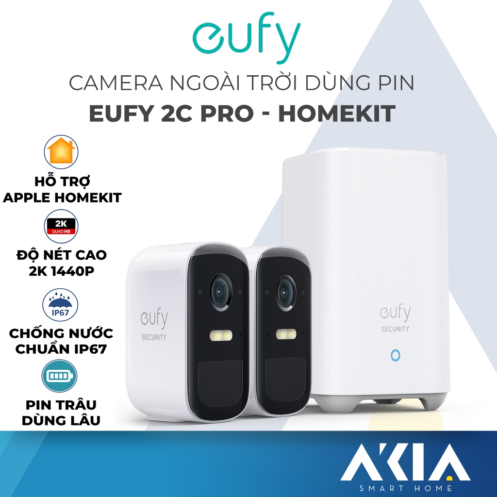 Camera ngoài trời Eufy Cam 2C Pro dùng pin cao cấp, độ nét cao 2K ...