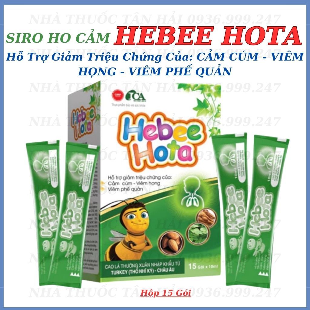 Siro cảm Ho Hebee Hota - giúp hỗ trợ giảm các triệu chứng cảm cúm, viêm họng, viêm phế quản, Hộp ...