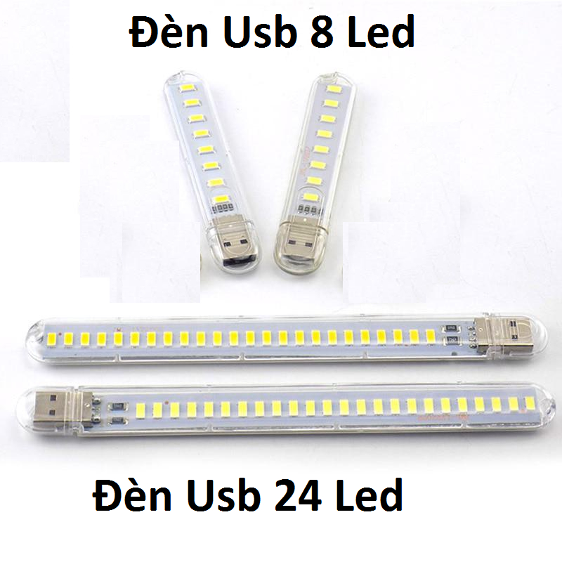 Đèn Usb 8 Led, Đèn Usb 24 Led, Thanh đèn LED mini 8 bóng, 24 bóng siêu sáng cổng cắm USB ...