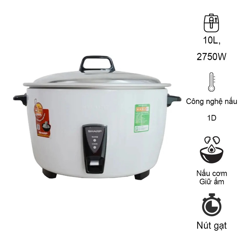 Nồi cơm điện công nghiệp sharp thái lan dung tích 10L công suất 2750w ...