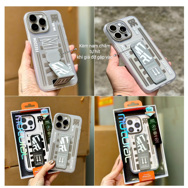 Ốp lưng Mutural Case kiêm giá đỡ điện thoại cho Smartphone 15 Pro Max ...