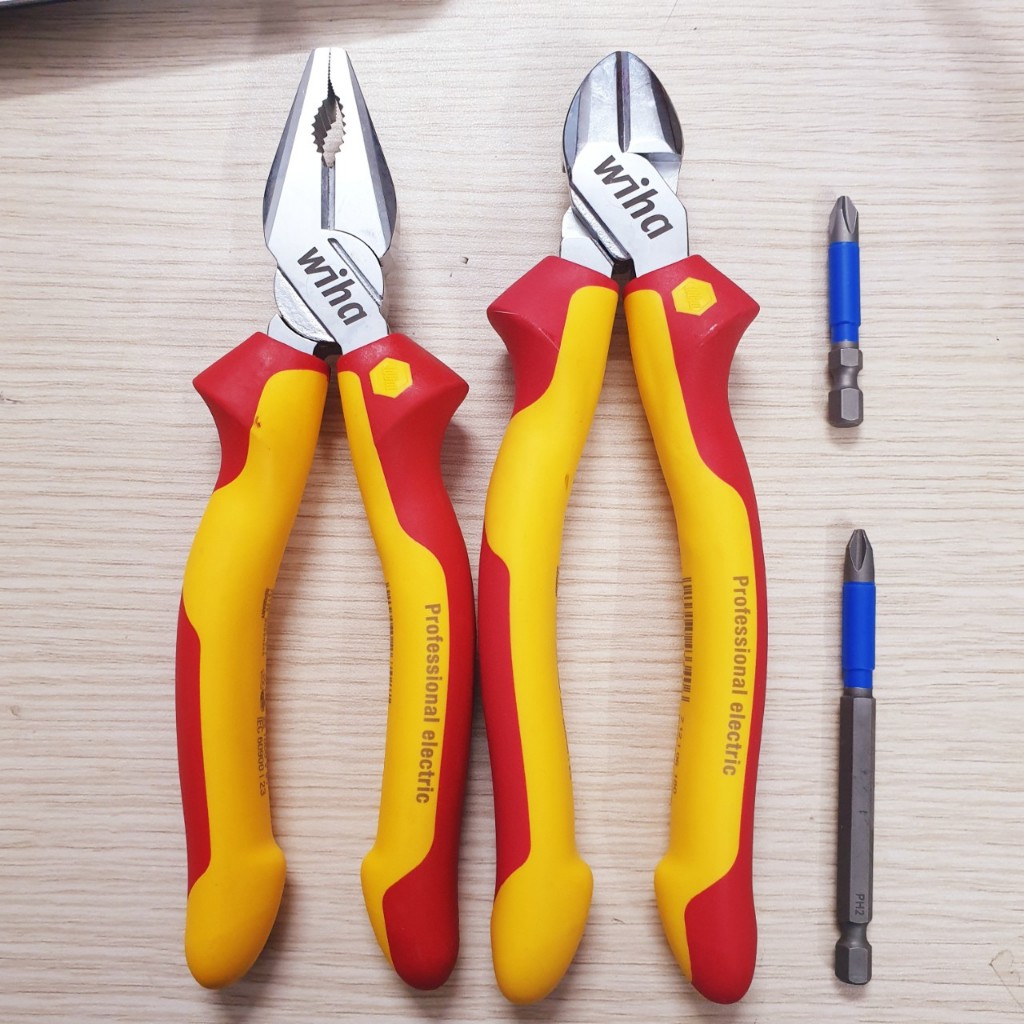 Bộ 2 cây kìm điện, kìm cắt 18cm cách điện 1000v Wiha 26708 43340 ...