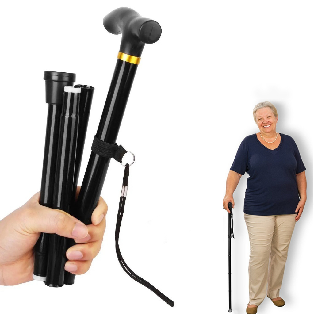 Gậy chống trượt gấp gọn cho người già đi bộ, gậy batoong inox A3 ...