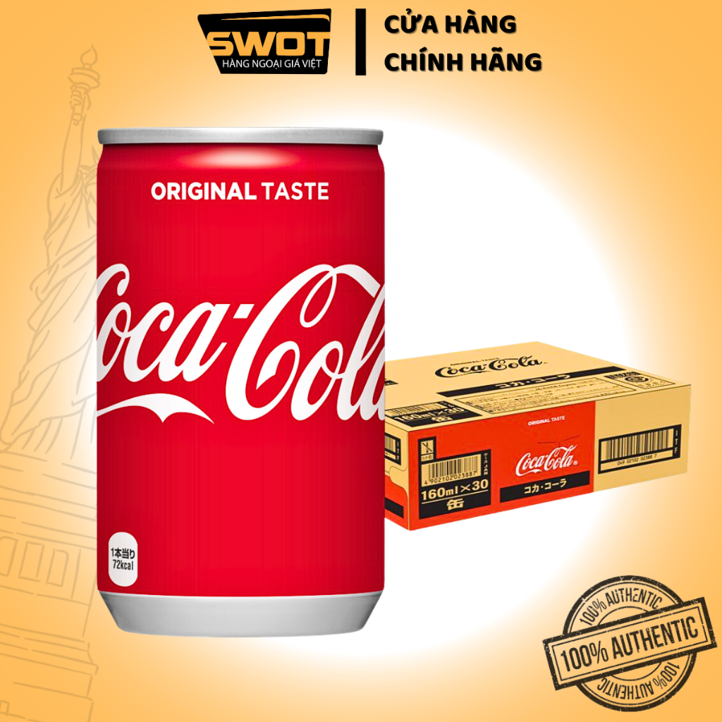 Thùng 30 lon Nước ngọt Coca Cola Nhật 160ml, Nước giải khát ga CocaCola thơm ngon bổ sung năng ...