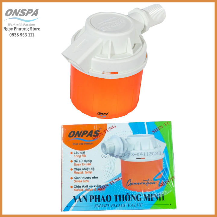 Van Phao Nhựa Thông Minh ONPAS Phi 21mm, Phi 27mm Chống Tràn Tự Động ...