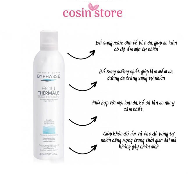 Xịt Khoáng Byphasse Eau Thermale 100% Naturelle 300ml của Tây Ban Nha ...