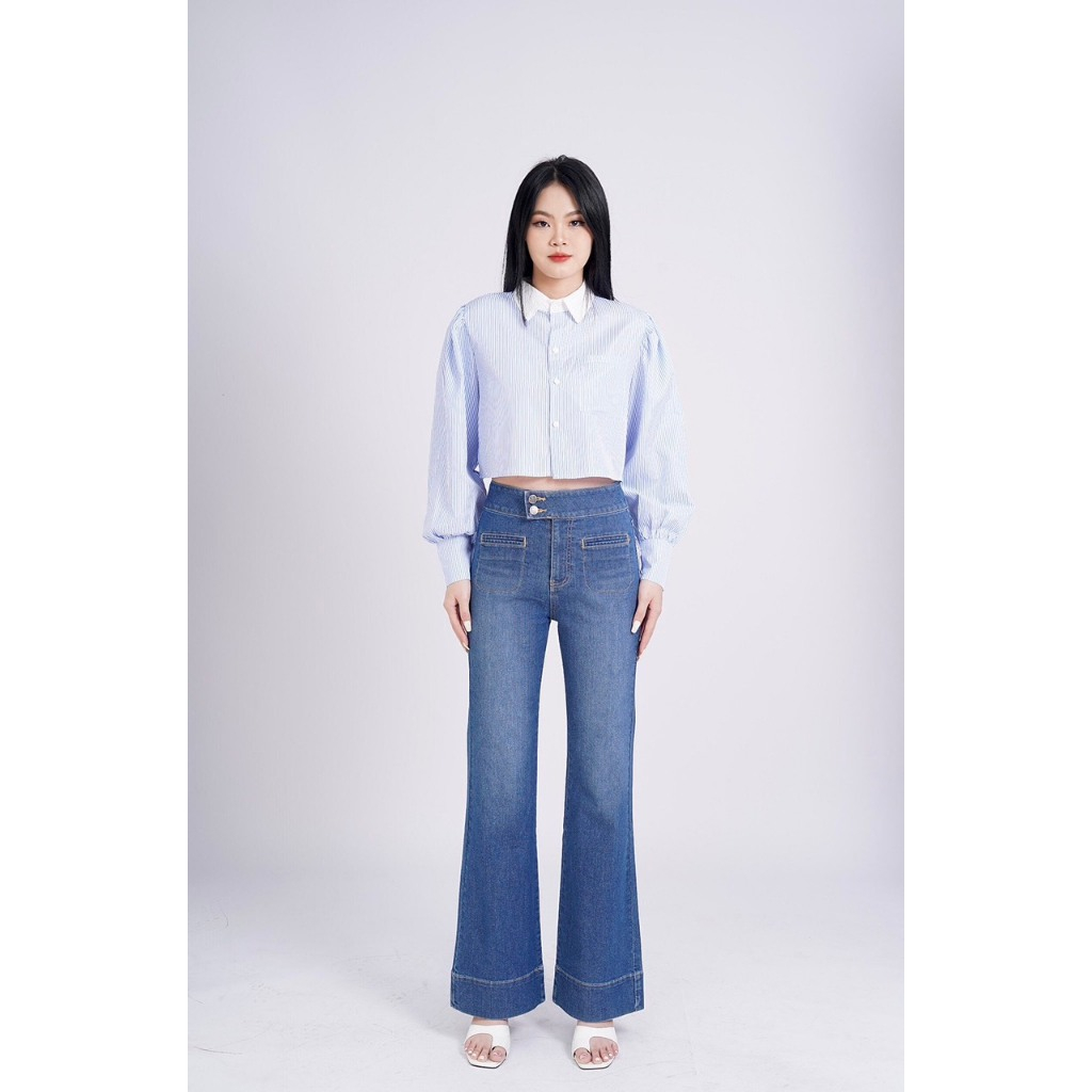 Quần jean nữ Ống Rộng SJP06 Quần bò gấu Bản To, quần bò Baggy nữ phom ...