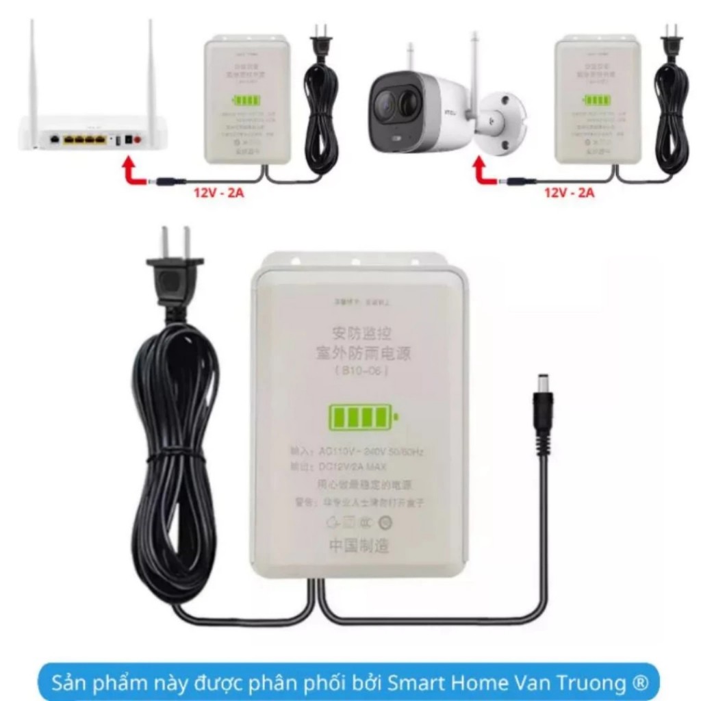 UPS Nguồn pin dự phòng 9v - 12v cho WiFi, camera an ninh, camera ngoài ...