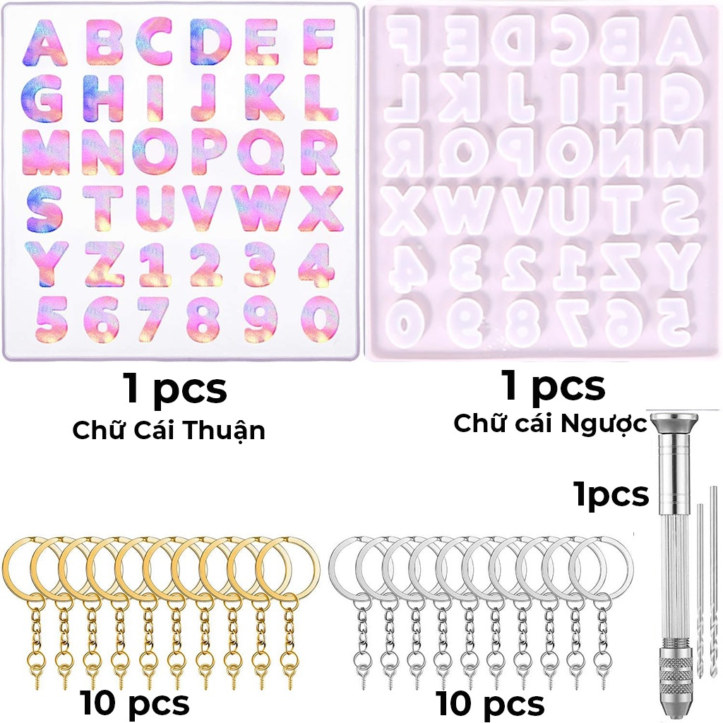 Khuôn Silicone Bảng Chữ Cái, Khuôn Bảng Chữ Nhỏ Làm Móc Khóa, Khuôn Đổ ...