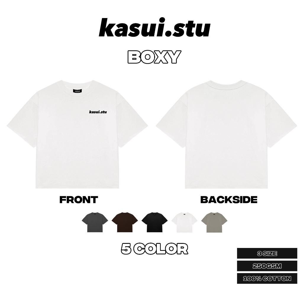 Áo Thun Boxy 250GSM BASIC l KASUI l Boxy Fit Cotton 100% 5 Màu | Shopee Việt Nam