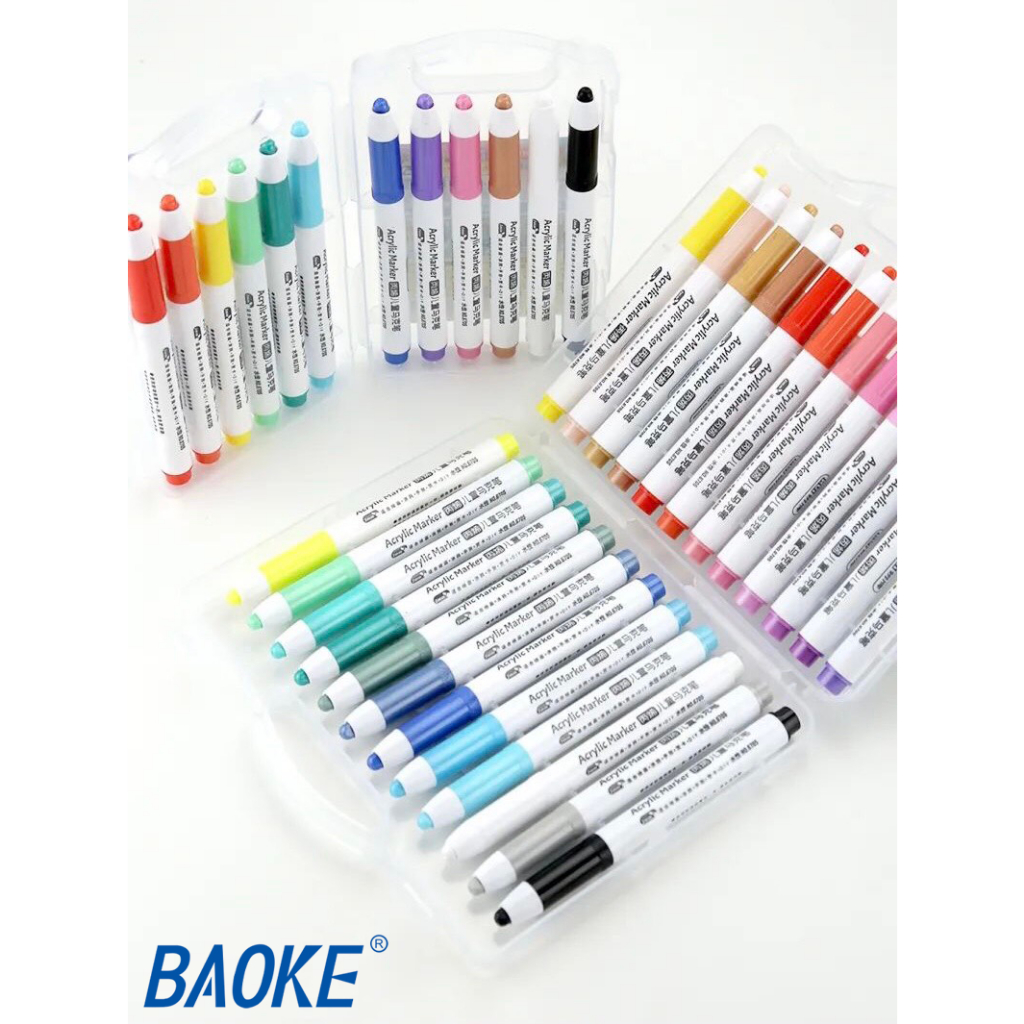 Bộ màu Acrylic Marker Baoke Rui6705 12/24/36/48 Màu Chuẩn, dùng để vẽ ...