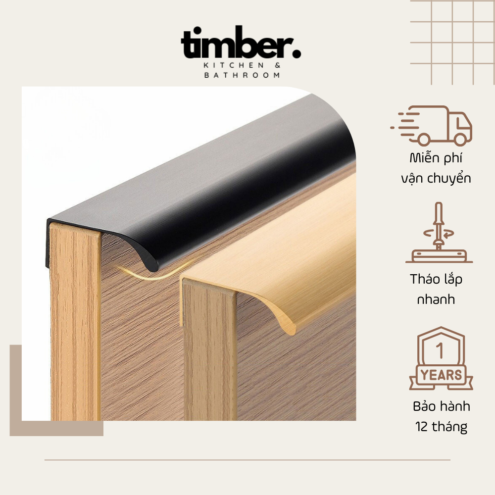 Tay nắm âm tủ TIMBER hợp kim nhôm hiện đại chống trầy xước | Shopee ...