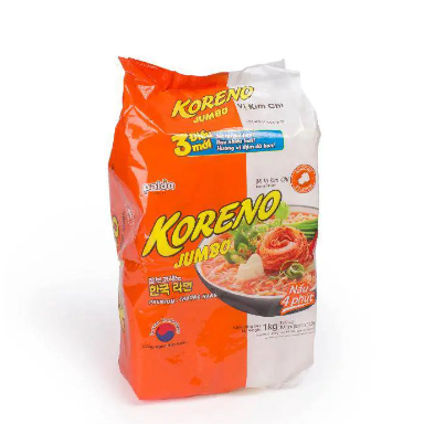Mì Koreno Jumbo Hàn Quốc 1kg ( 10 gói 100g ) các vị, mì sợi dai, mì xào ...