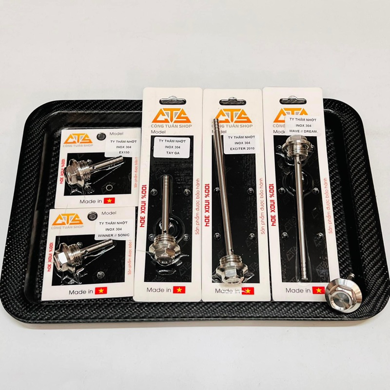 Ốc nhớt có ty thăm nhớt inox 304 Wave Dream Future/ Exciter/ Sonic ...