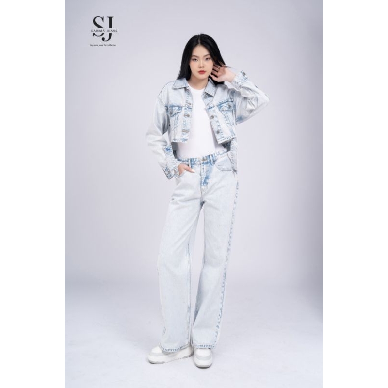 Áo khoác nữ A5 + quần bò cá tính , dáng đứng, chất liệu cotton 100% ...