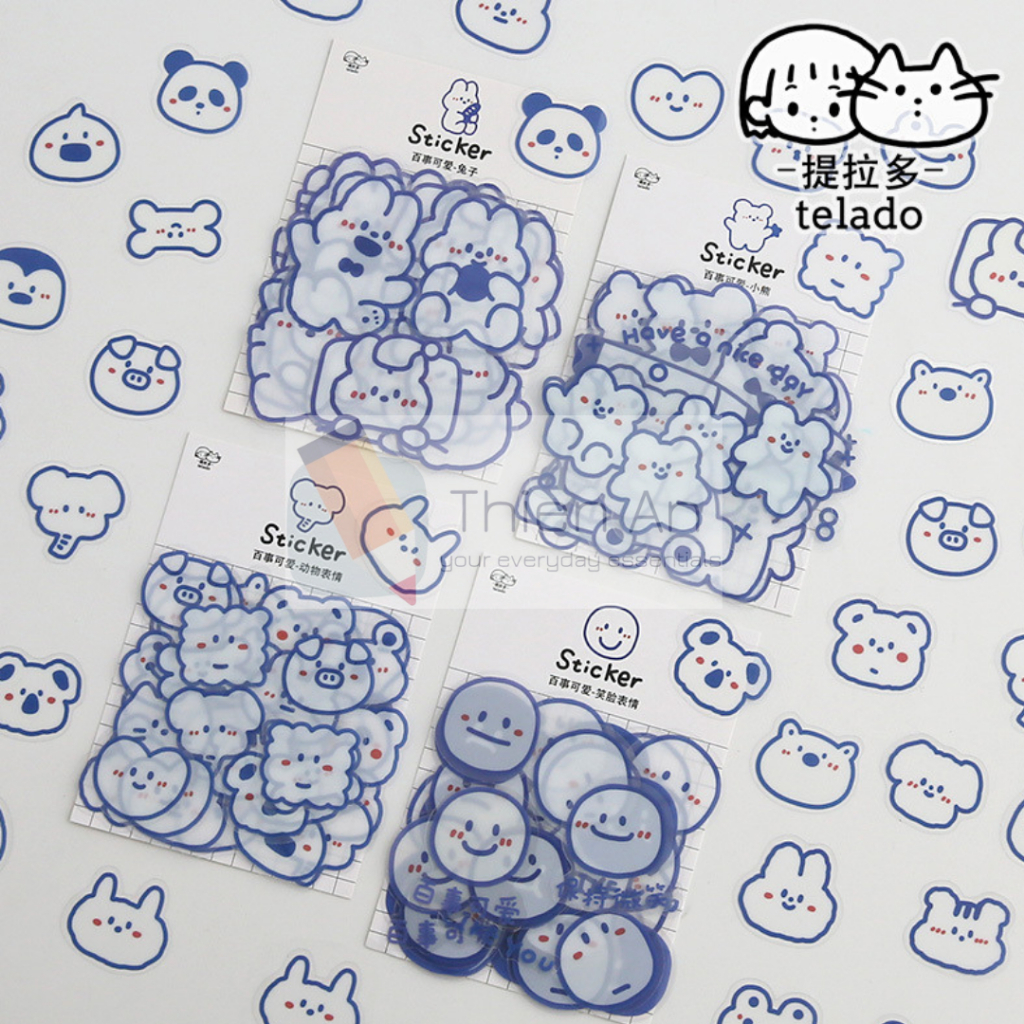Sticker động vật viền xanh | Shopee Việt Nam