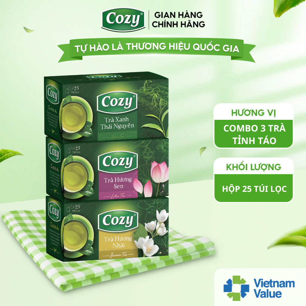 Combo Giúp Tinh Thần Tỉnh Táo Trà Túi Lọc Cozy: Trà Nhài x Trà Xanh ...