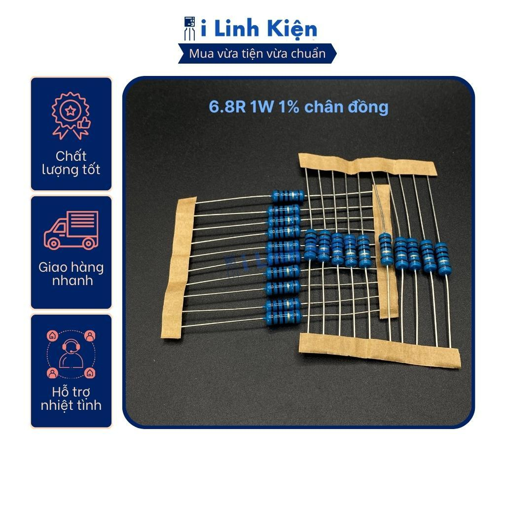 Điện trở vạch 1W 6.8R 1% chân đồng (10c) | Shopee Việt Nam