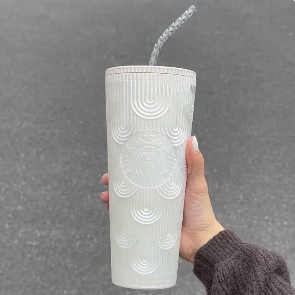 Ly giữ nhiệt Starbucks 710ml, bình nước nhựa 2 lớp kèm ống hút fullox ...