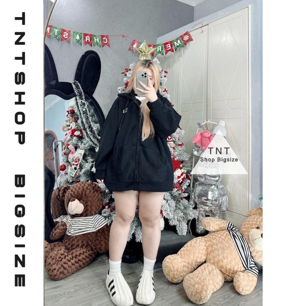 HOODIE ZIP LOGO IN [TNT SHOP BIGSIZE 60KG 90KG] | Shopee Việt Nam