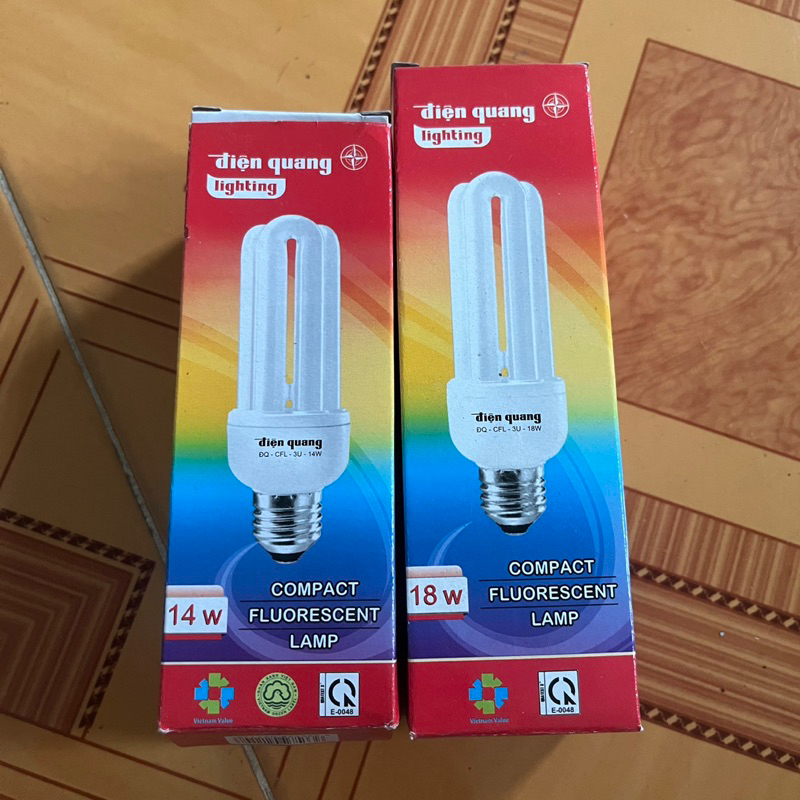 Bóng đèn Compact, bóng đèn chữ U Điện Quang 14w, 18w | Shopee Việt Nam