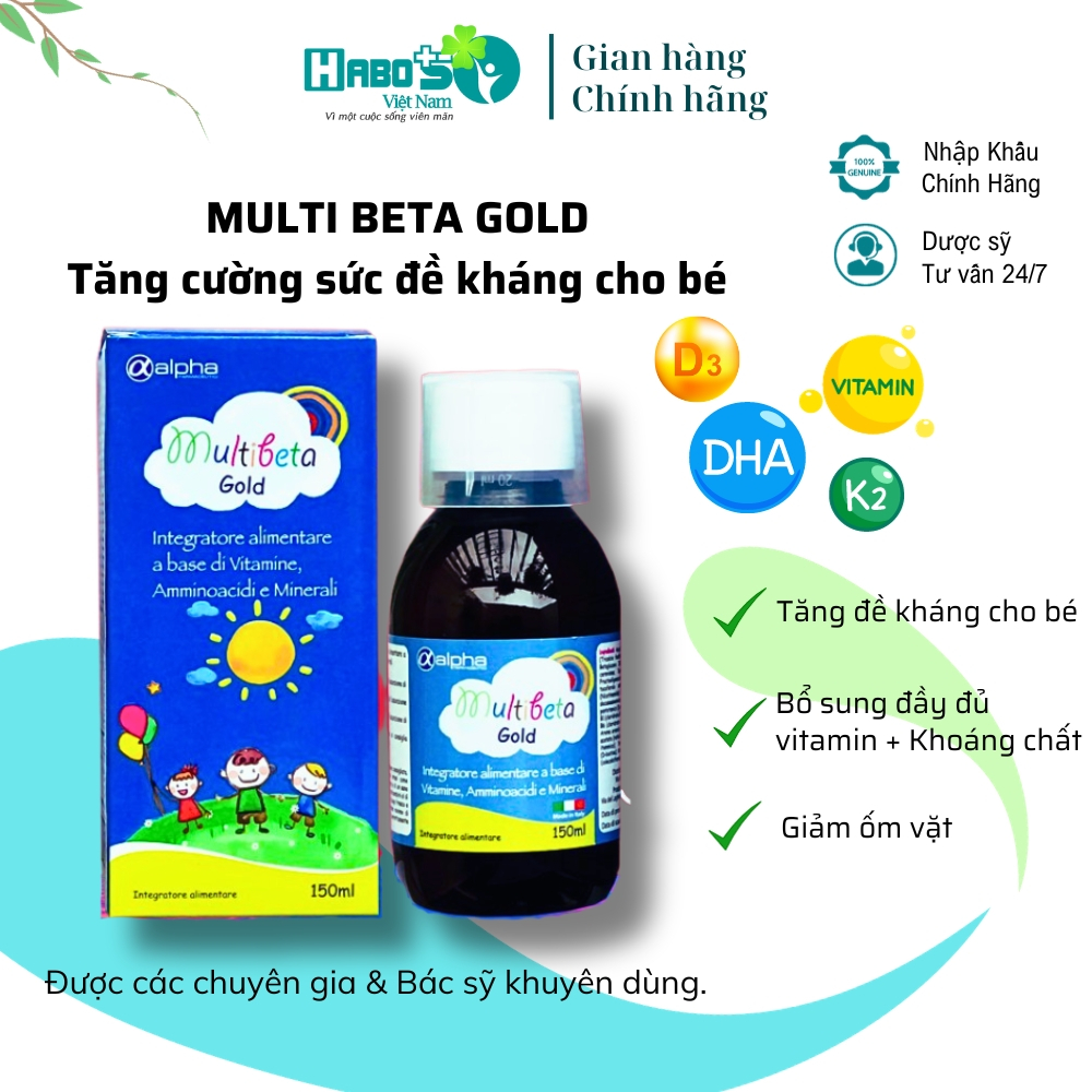 Vitamin tổng hợp cho bé từ 0 tháng tuổi MultiBeta Gold, Tăng đề kháng ...