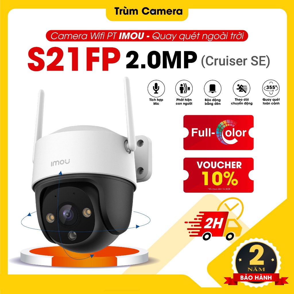 Camera IMOU WIFI S21FP/S41FP, Tích Hợp Mic, Báo Chủ Động Bằng Đèn Chớp ...