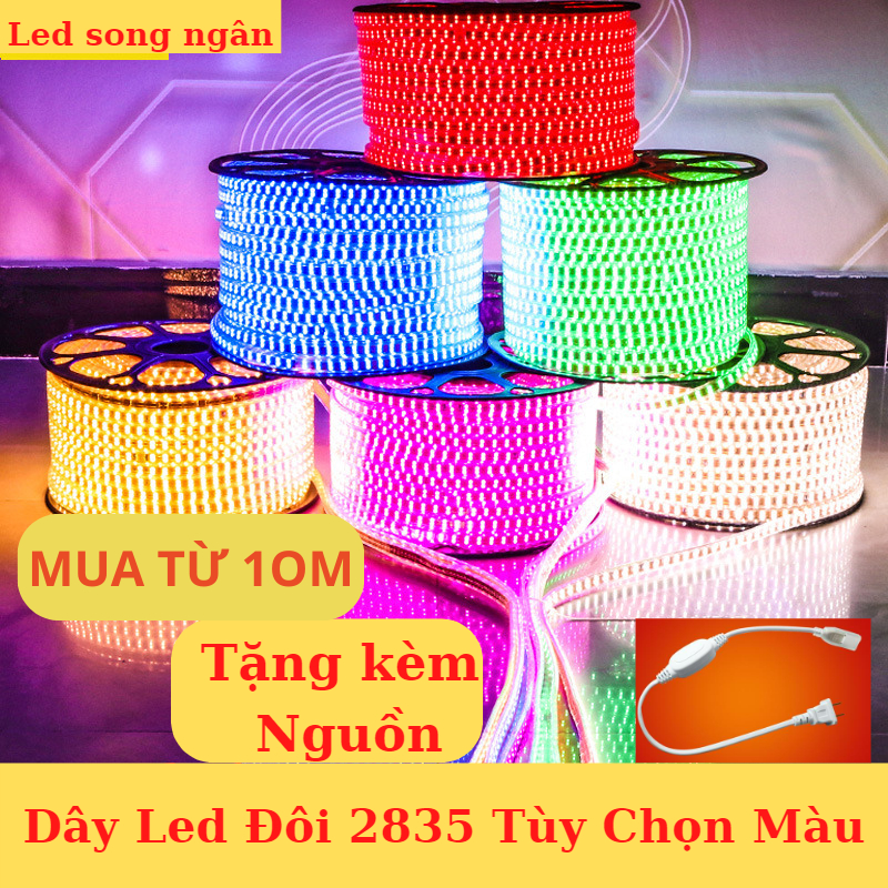Đèn Led dây đôi 2835 , ống nhựa 220V(bán theo m) NHỚ MUA THÊM NGUỒN LED ...