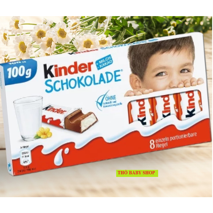 Socola sữa Kinder thanh 100g (8 chiếc) | Shopee Việt Nam