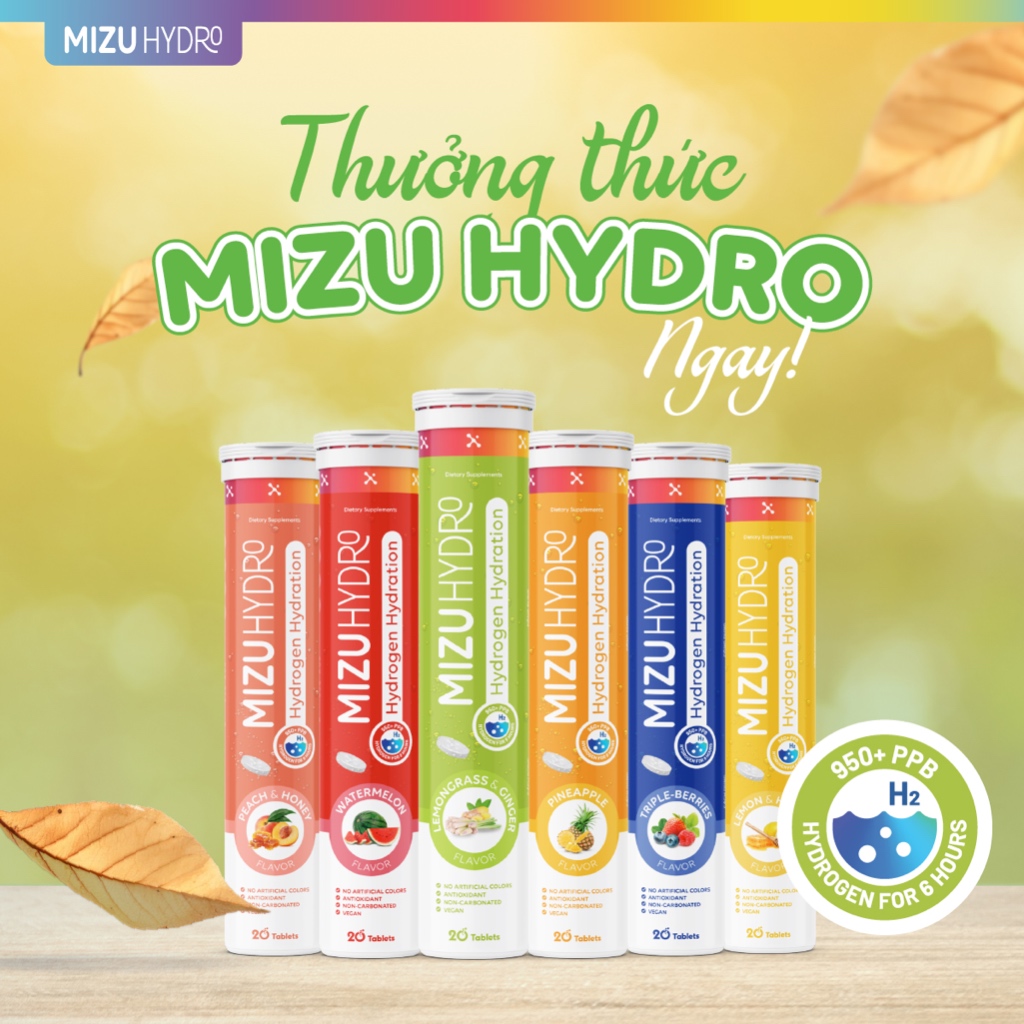 [COMBO ƯU ĐÃI CUỐI NĂM] Tuýp sủi Mizu Hydro bù nước và khoáng chất, hỗ ...
