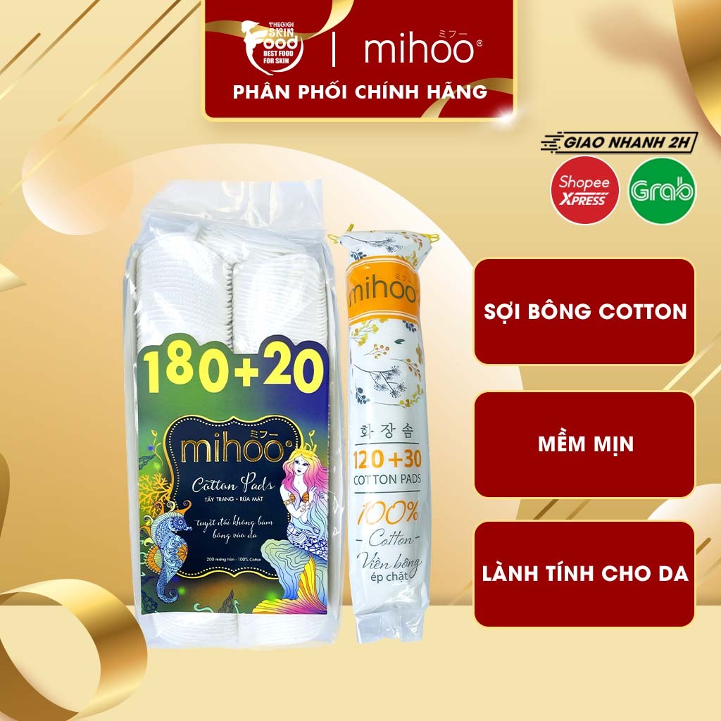Bông Tẩy Trang Dạng Tròn Mihoo Cotton Pad #200 miếng | Shopee Việt Nam