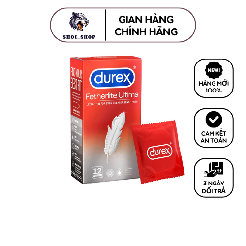 Bao cao su Durex Fetherlite Ultima siêu mỏng, size 52mm, 12 bao/hộp ...