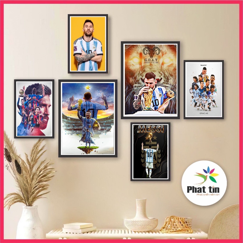 poster bóng đá, tranh cầu củ đá banh, ronaldo, messi, neymar, kaka ...