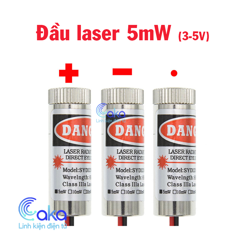 Đầu LAZE chỉnh được tiêu cựu phát laser 5V 5mW 650nm (3-5V) | Shopee ...
